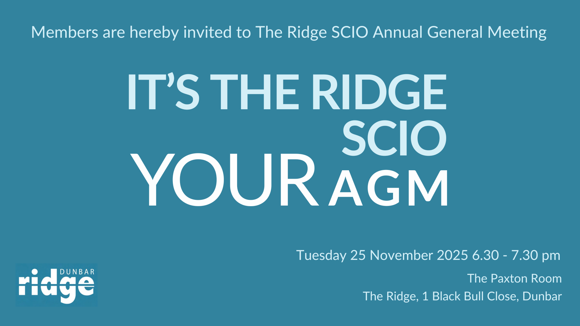 It’s Your AGM 2025 – The Ridge SCIO